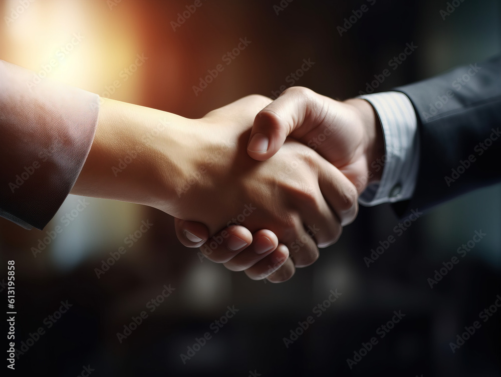 Erfolgreicher Geschäftsabschluss: Business-Handshake zwischen zwei ...