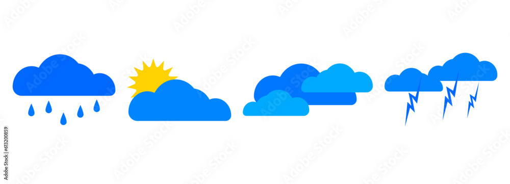 Collection of multiple weather conditions – Illustration of Cloud with ...