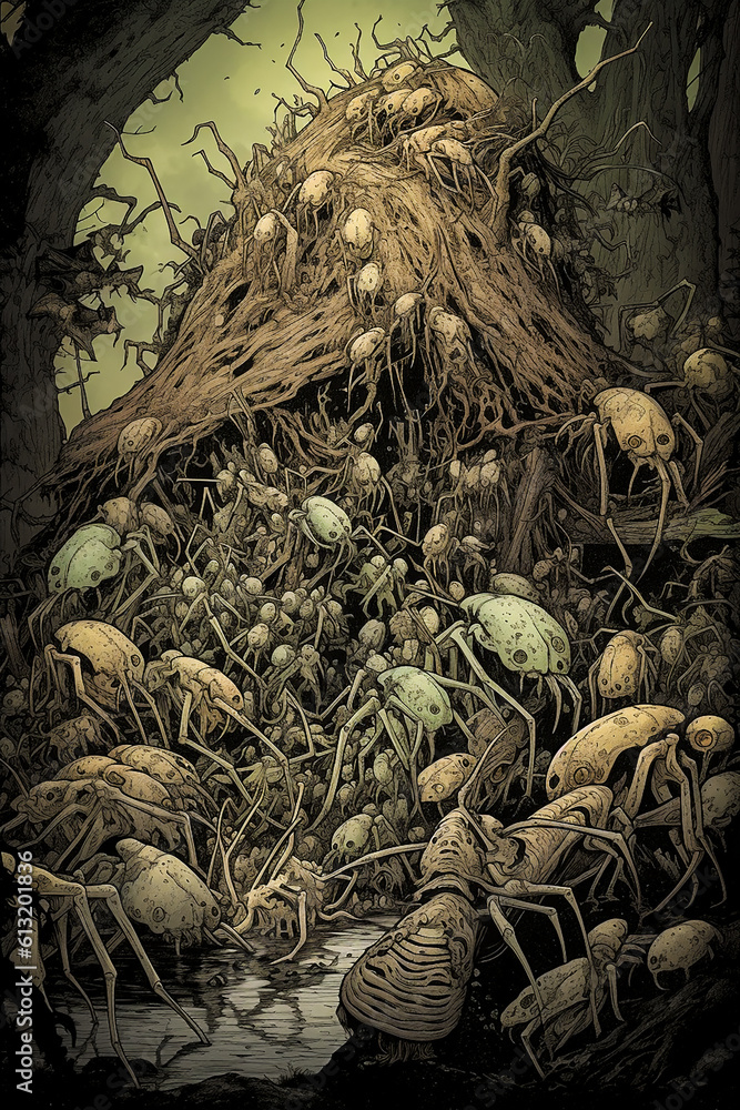 Mutant Insects, Comic Book, Graphic Novel Style. Generative AI. A ...