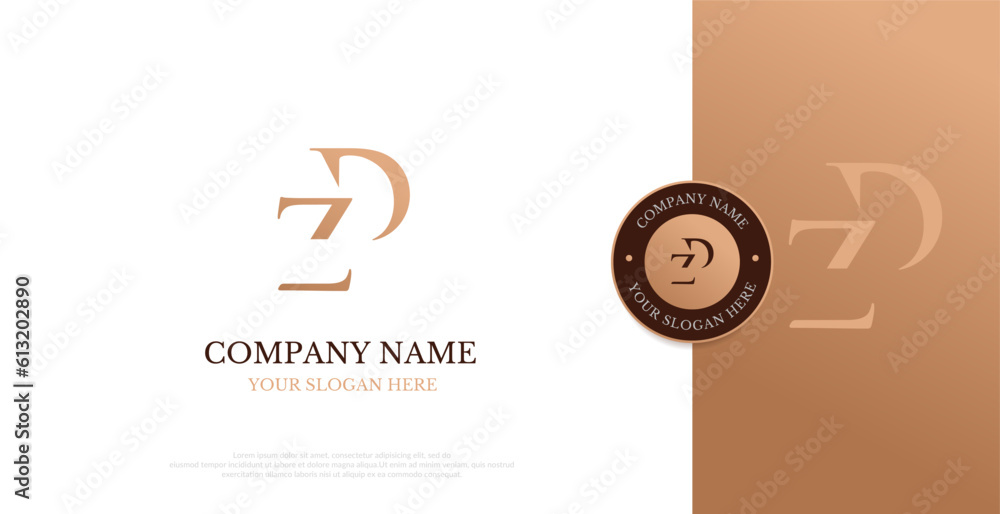 Initial ZD Logo Design Vector Stock Vector | Adobe Stock