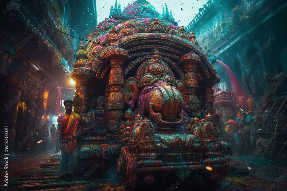 Ratha-yatra festival of Lord Jagannatha, Balabhadra and Subhadra during ...