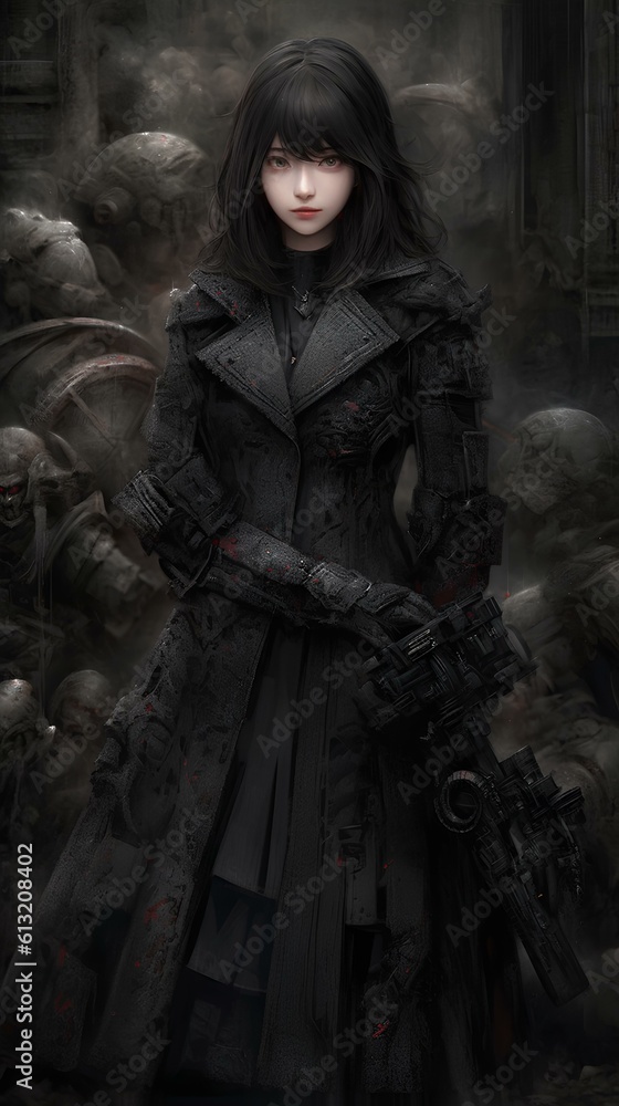 Dark fantasy style goth girl, animation and game character design ...