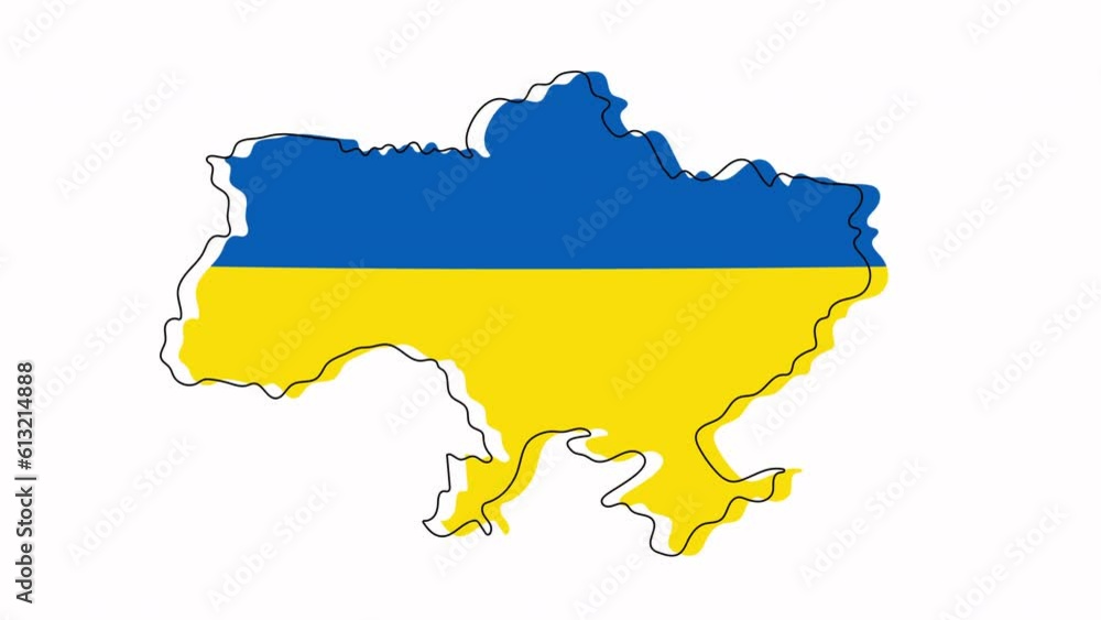 Continuous one line drawing Ukraine, Europe. Vector line drawing of ...
