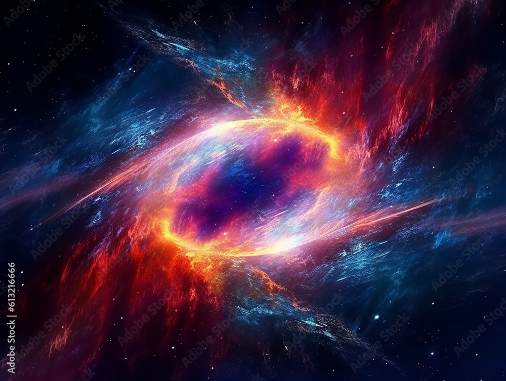 Space tempest. Vibrant ethereal vortex of interstellar gases. Celestial ...