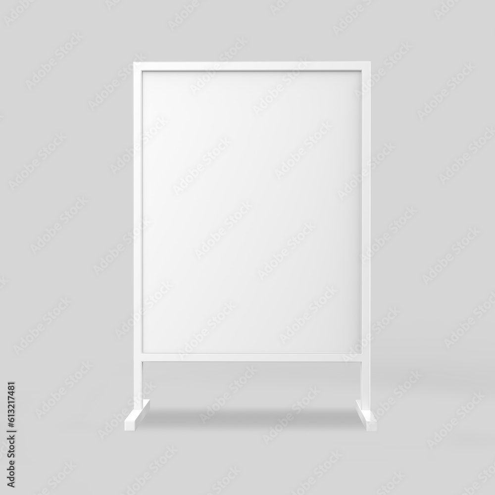 Blank Free Standing Poster Display Holder Metal Stand. 3d Illustration ...