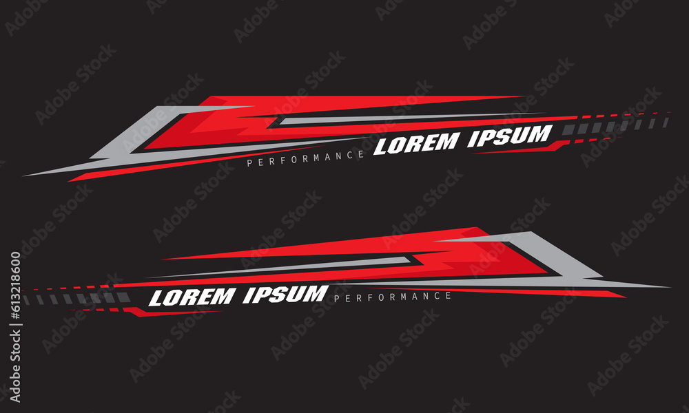 Wrap Design For Car vectors. Sports stripes, car stickers black color ...