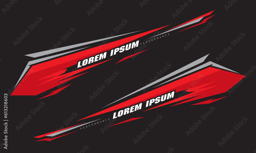 Wrap Design For Car vectors. Sports stripes, car stickers black color ...