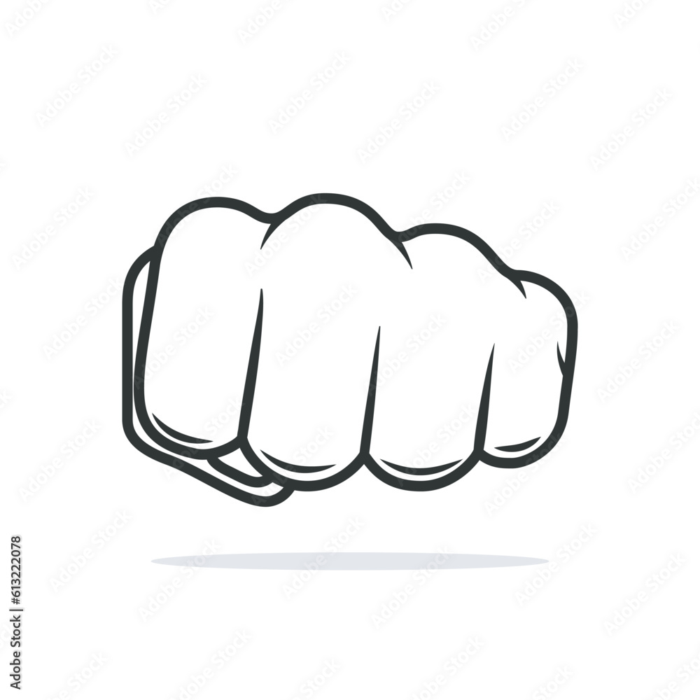 Silhouette of a fist close up. The hand clenched into a fist is ...