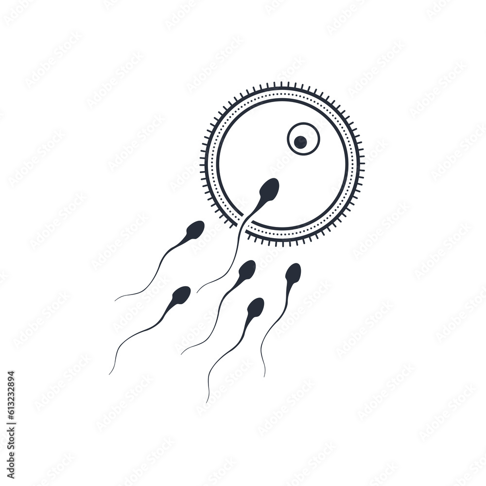 Fertilization Process Human Sperm Cell Icon Abstract Icon Goal Sperm