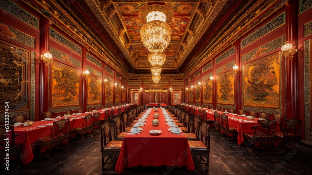 The luxurious banquet hall of the Chinese Emperor A la, Generative AI ...