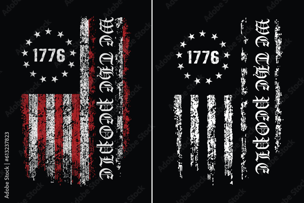 We the People 1776 American Flag Design Stock Vector | Adobe Stock