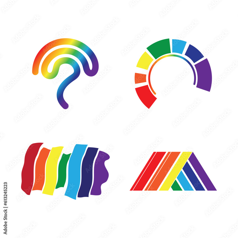 Rainbow color logo icon vector template Stock Vector | Adobe Stock