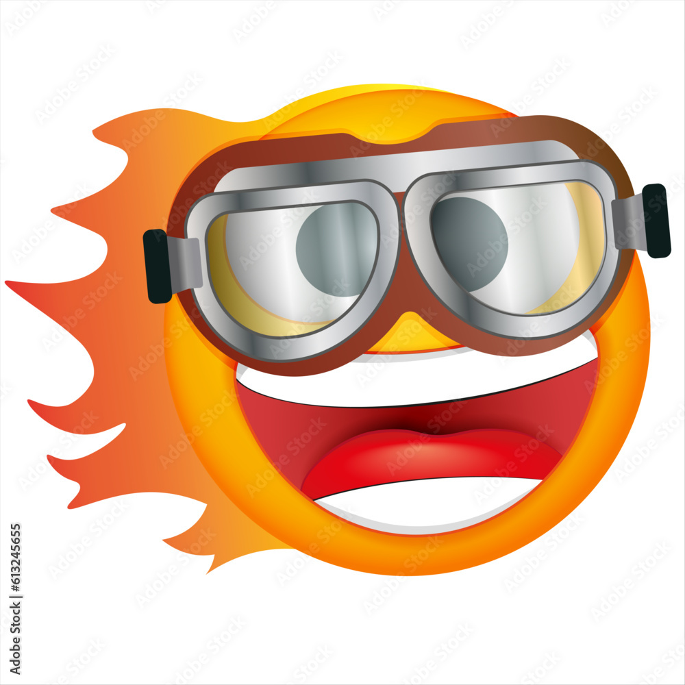 Speedy laughing vector emoji on white background Vector emoji in ...