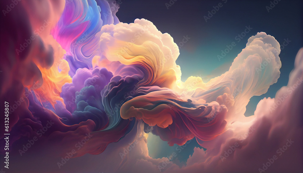 Colorful swirling dreams. Cloud background with abstract movement ...