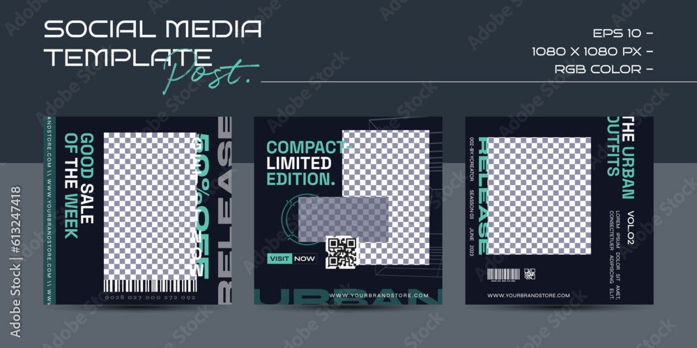 Modern urban futuristic streetwear fashion design for social media post ...