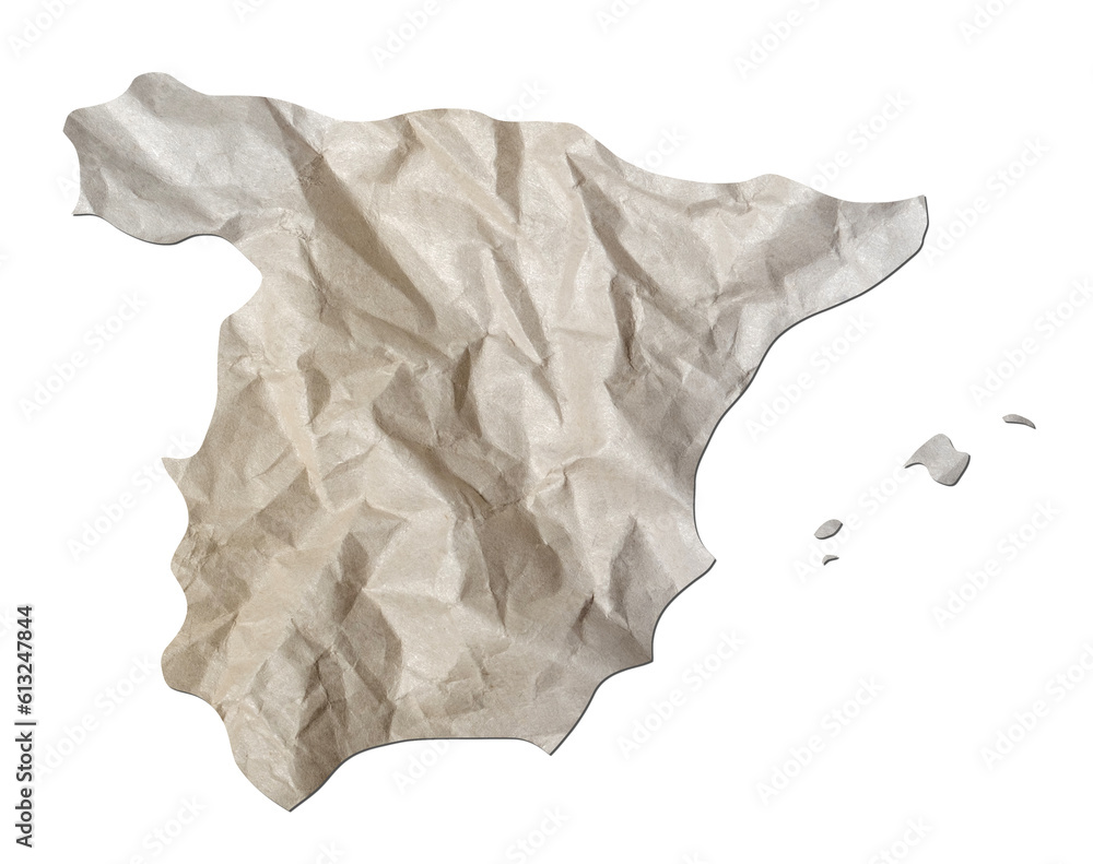 Spain map paper texture cut out on white background. Stock Photo ...