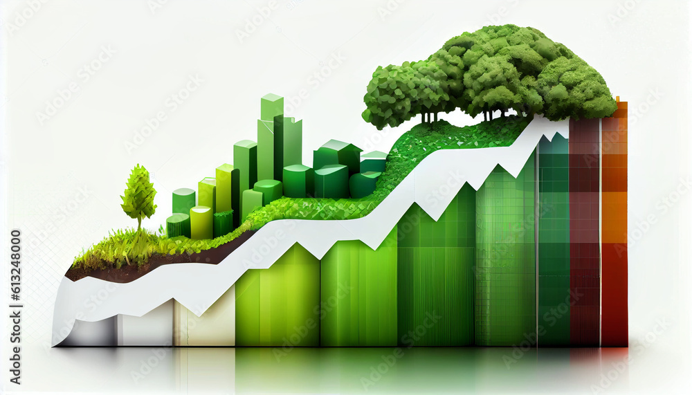 Corporate social and environmental responsibility represented by a bar ...