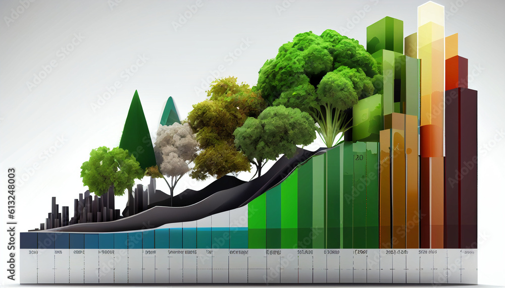 Corporate social and environmental responsibility represented by a bar ...