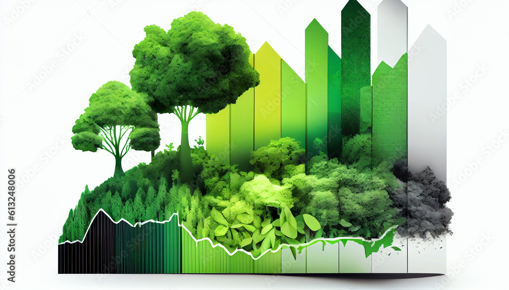 Corporate social and environmental responsibility represented by a bar ...