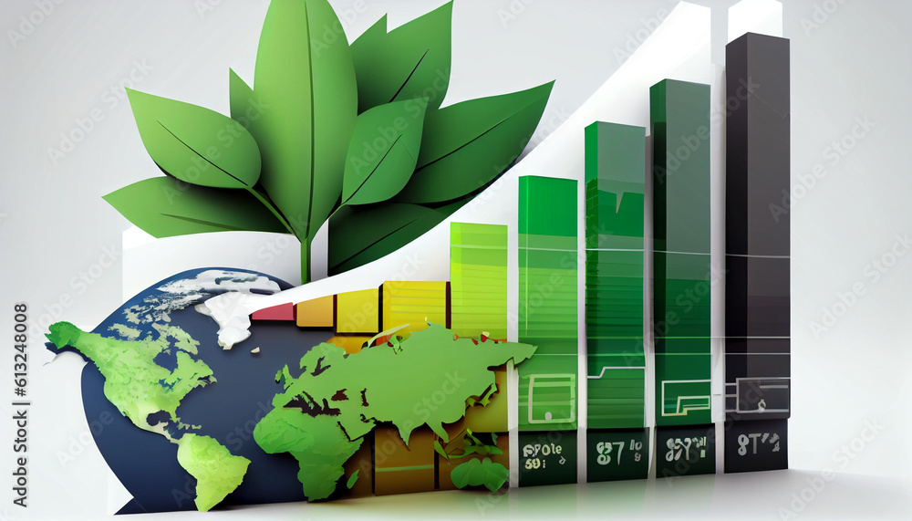 Corporate social and environmental responsibility represented by a bar ...