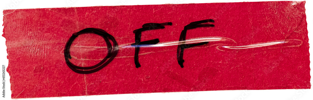 single sticker on red paper background, isolated sticker overlay ...