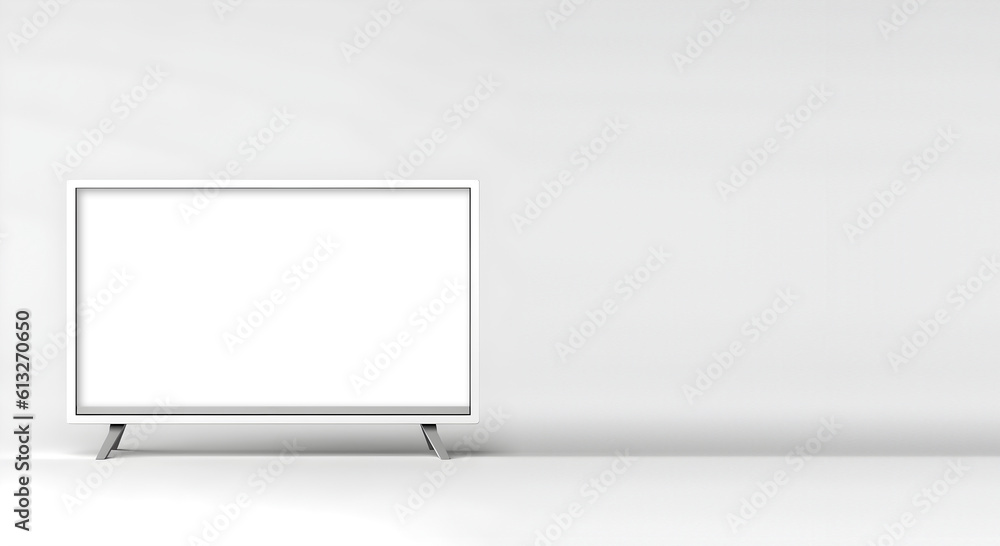 LED flat screen plasma TV screen with transparent cutout on white ...