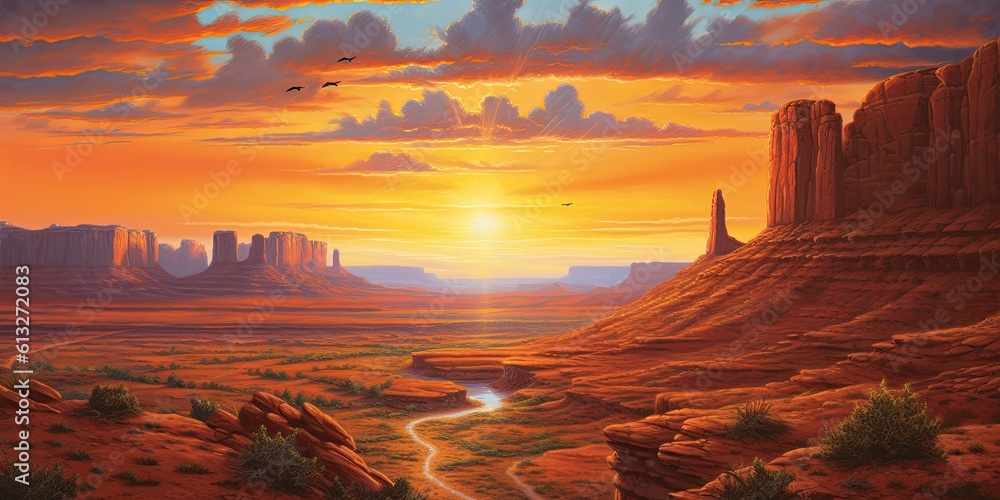 Southwest Wilderness Mural rugged canyons, towering mesas, and a ...