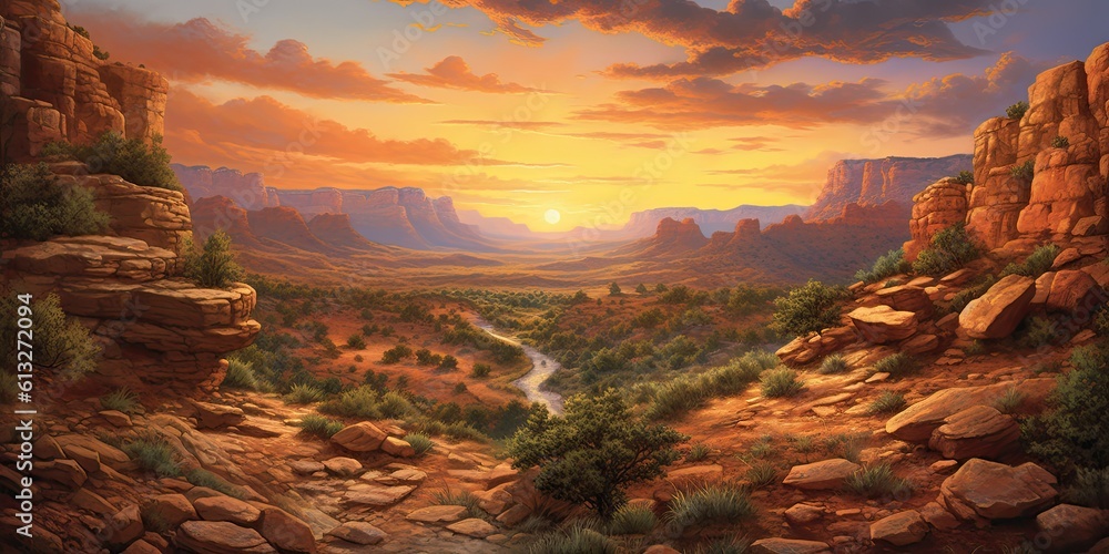 Southwest Wilderness Mural rugged canyons, towering mesas, and a ...