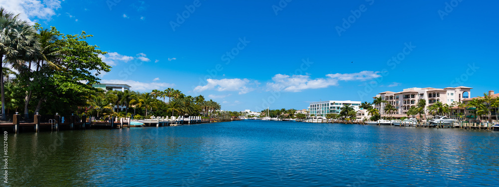 panorama view of harbor at seaside summer destination. picturesque ...