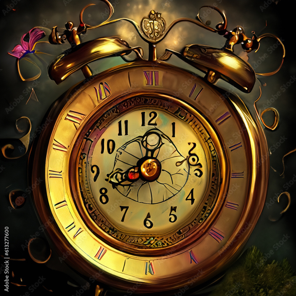 Steampunk Dream Clock with AI generated technology Stock Illustration ...