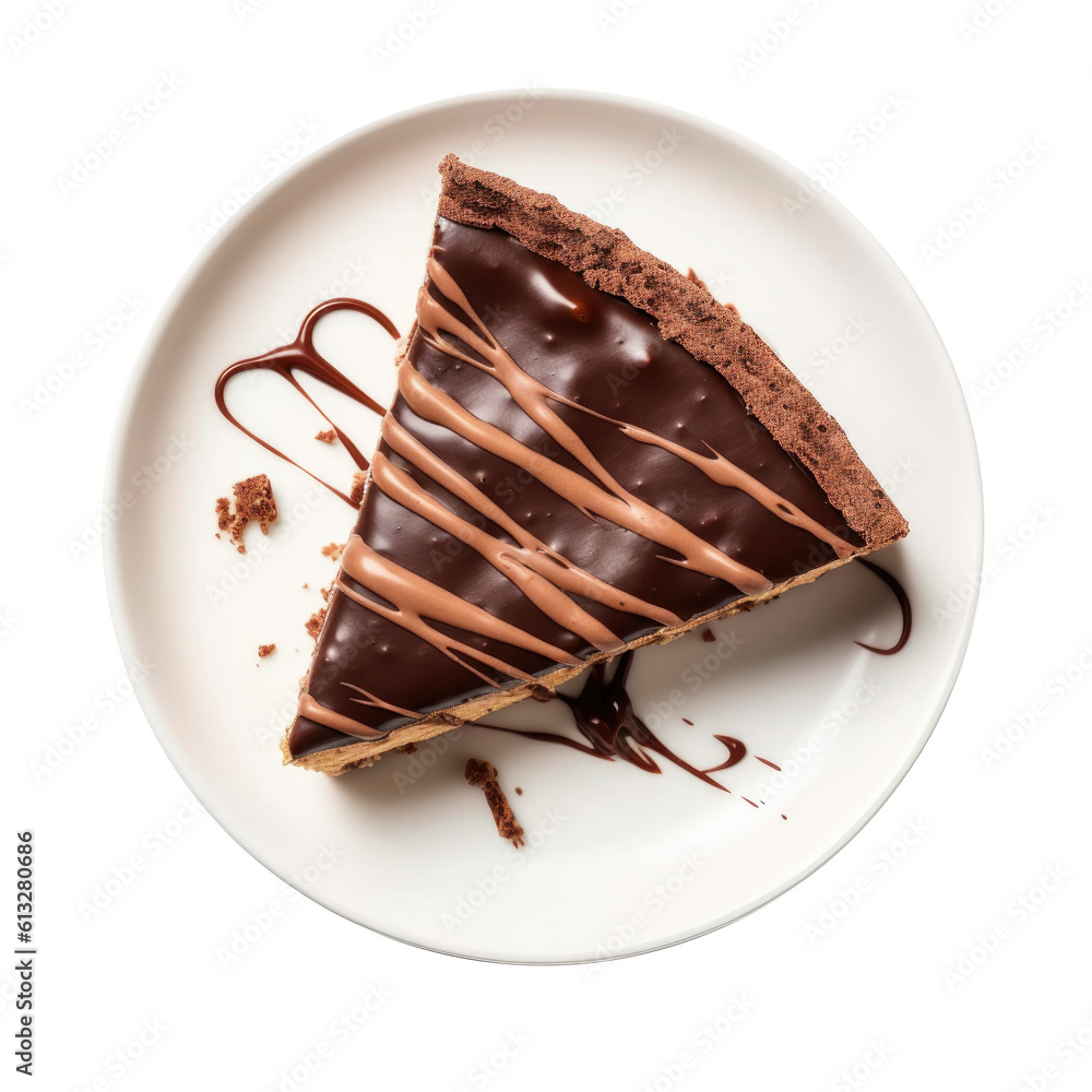 Delicious Chocolate Pie Isolated on a Transparent Background ...