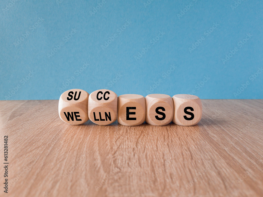 Wellness for success symbol. Concept words Wellness and Success on ...