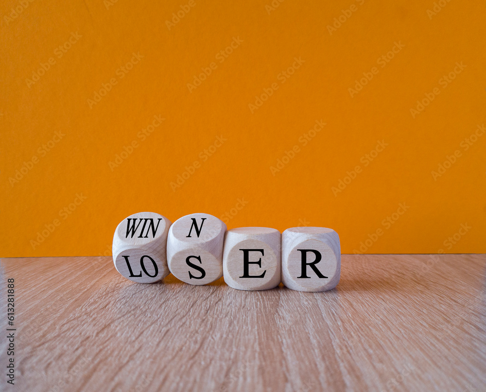 Loser or winner symbol. Turned cubes and changes the word 'loser' to ... Loser or winner symbol. Turned cubes and changes the word 'loser' to ...