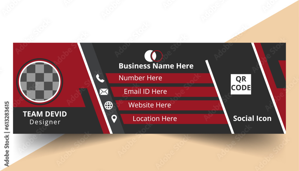 Corporate, Modern and Professional Email Signature. Flat business email ...