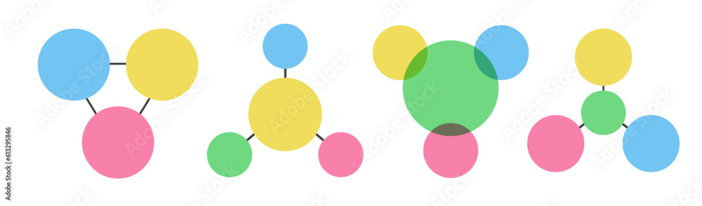 Vetor de Venn diagram chart vector template color style for ...