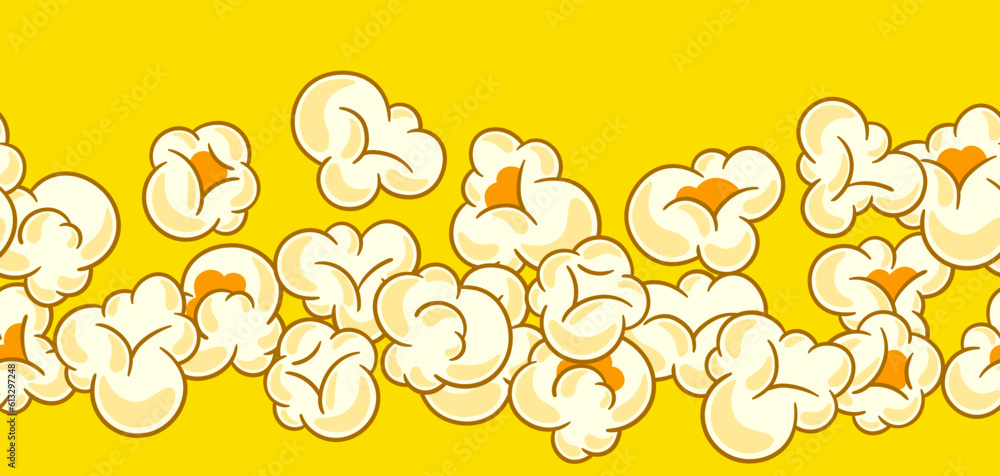 Seamless pattern with popcorn. Image of snack food in cartoon style ...