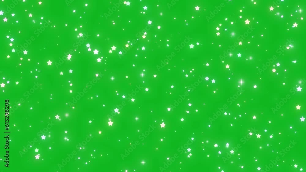 Cartoon Stars Blinking Animation On Green Screen Background. Animation ...