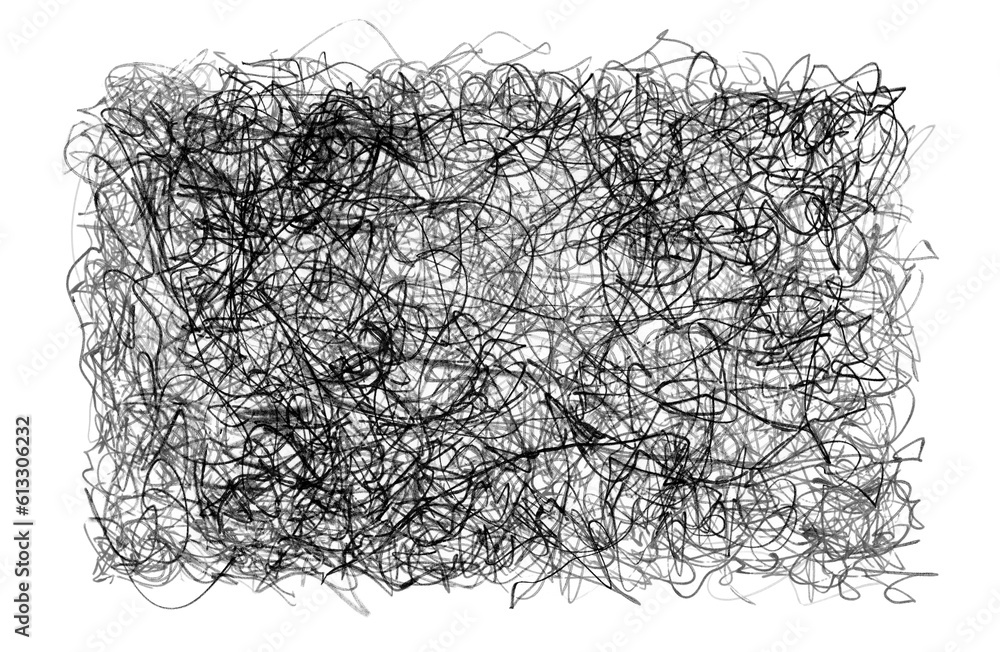 Hand drawn scrawl sketch line chaos doodle pattern. Pen pencil crayon ...