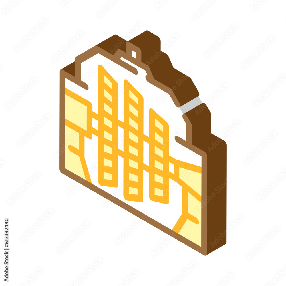 steam turbine nuclear energy isometric icon vector. steam turbine ...