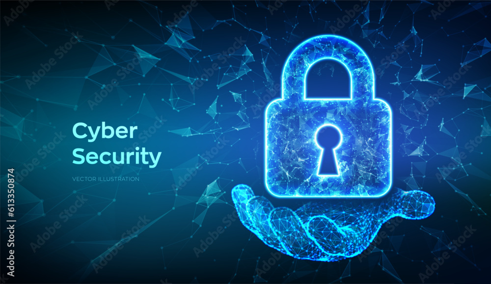 Lock. Cyber security. Padlock With Keyhole icon in hand. Protect and ... Lock. Cyber security. Padlock With Keyhole icon in hand. Protect and ...