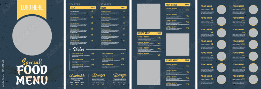 Grafika wektorowa Stock: Elegant restaurant Food Menu Template ...