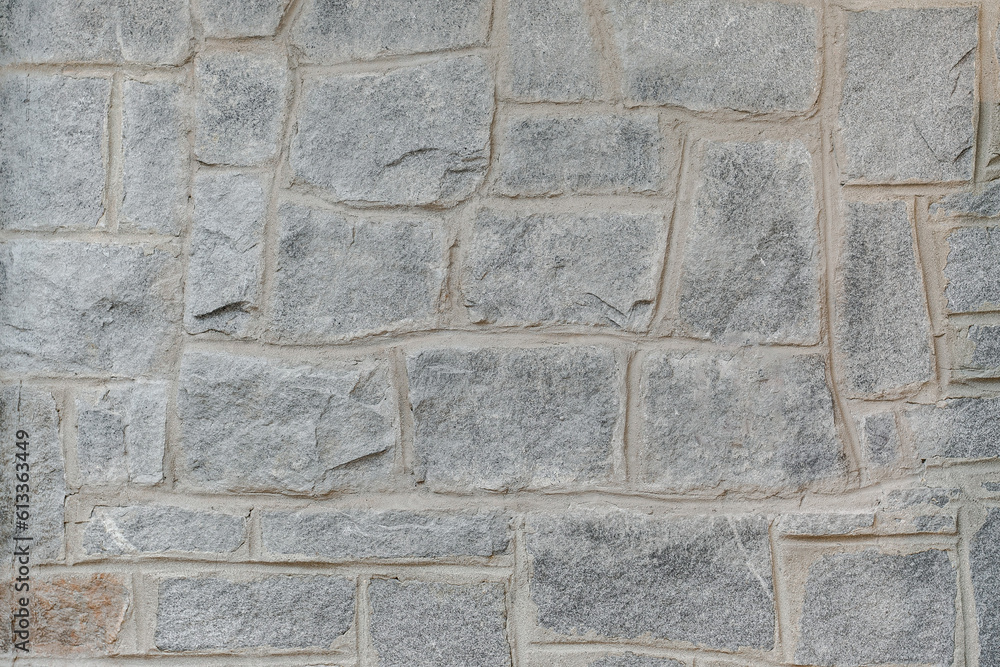 Gray Cobblestone Architecture Accent Wall Background with Real Stone in ...