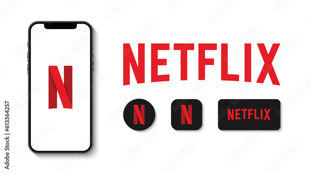 Netflix logo with smartphone mockup vector design in white background ...