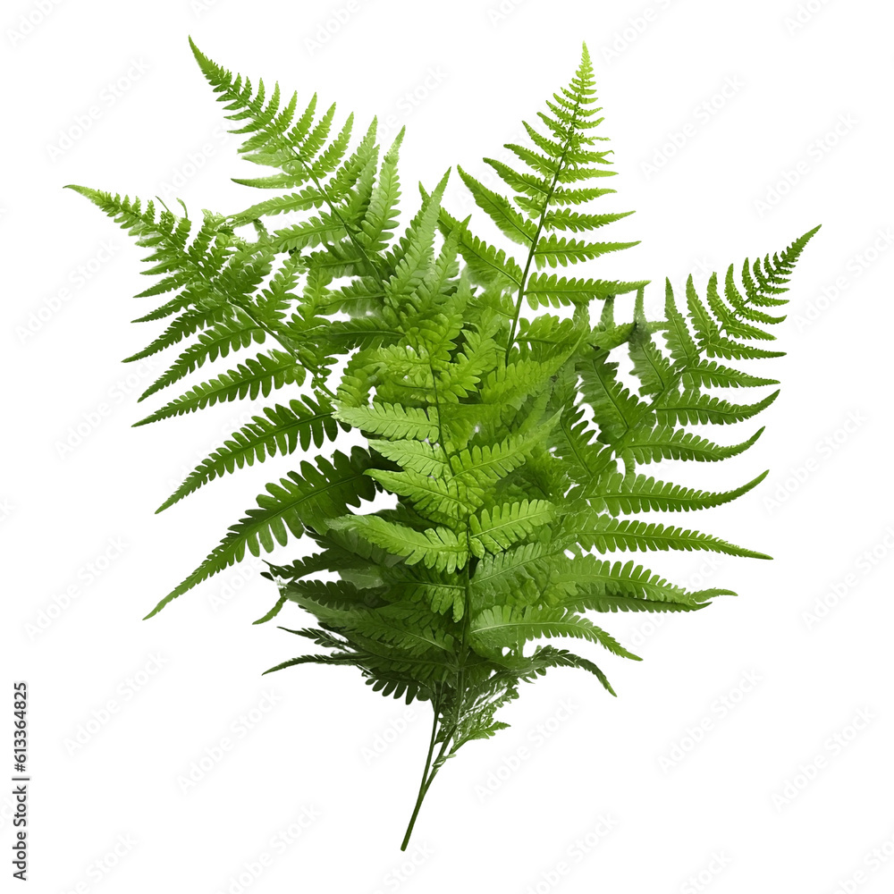 Fern leaf isolated on transparent background, Ornamental foliage, Green ...