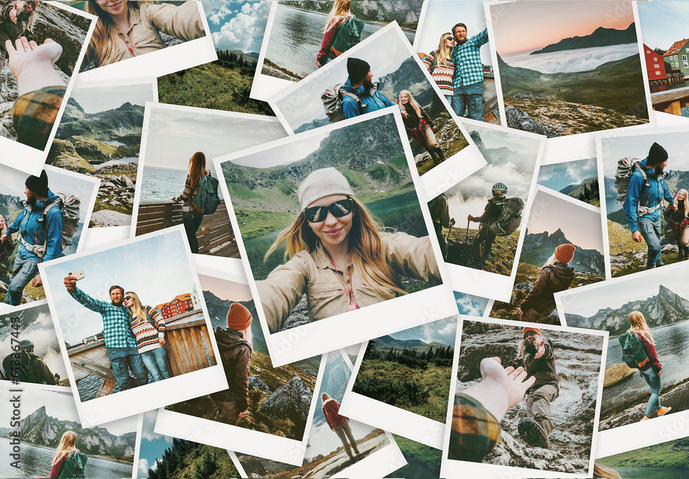Photo Collage Pile of Photos Collage Stock Template | Adobe Stock