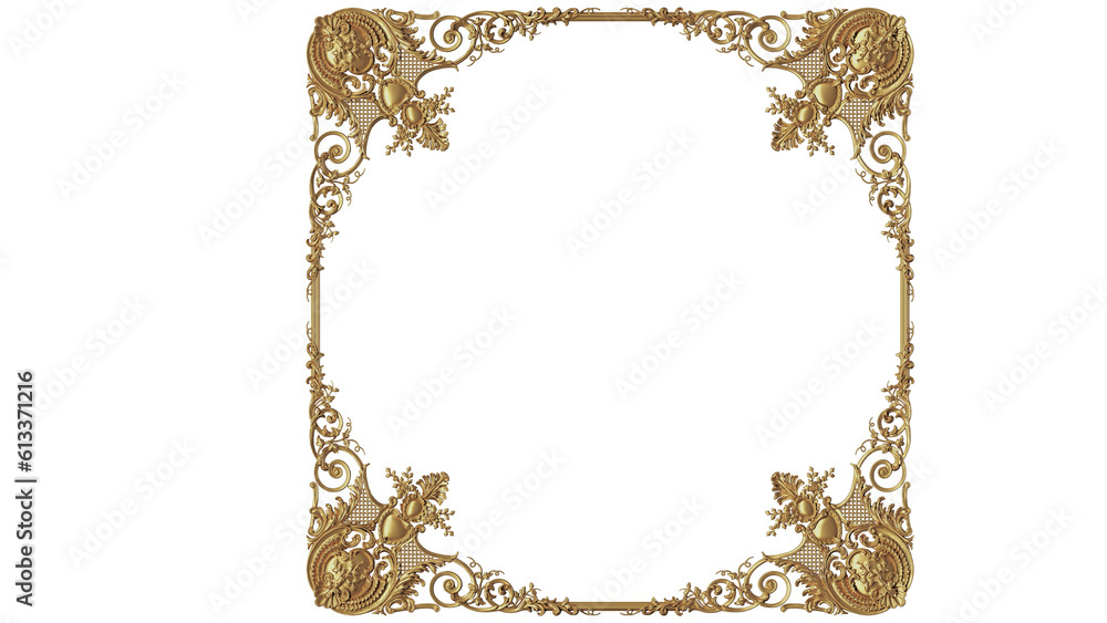 classic golden frame isolated on white background Stock Illustration ...