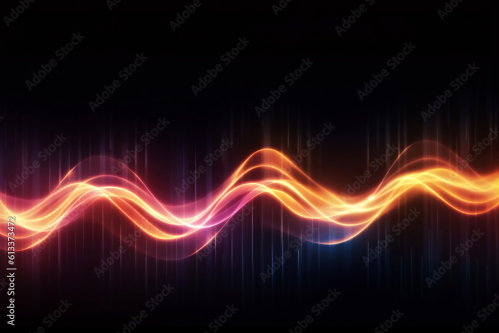 Audio waveform abstract technology background, blue and purple abstract ...