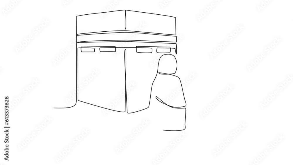 Animated self drawing of single continuous line draw for ceremony of ...