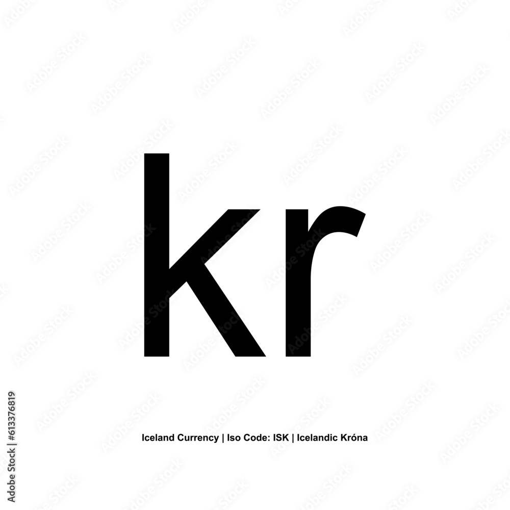 Iceland Currency symbol, Icelandic Króna Icon, ISK Sign. Vector ...