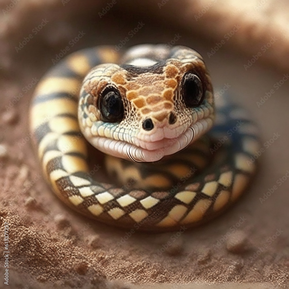 cute snake stare on camera illustration generated by ai Stock ...